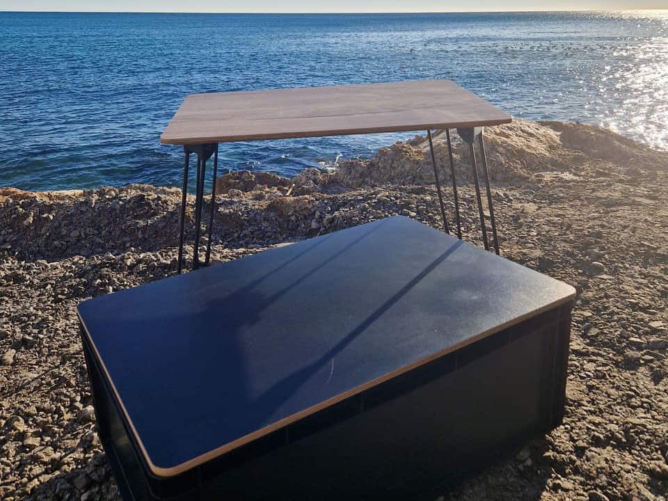 Campdesign: platzsparender Eurobox-Tisch für Camper, Vanlife und Carcamping